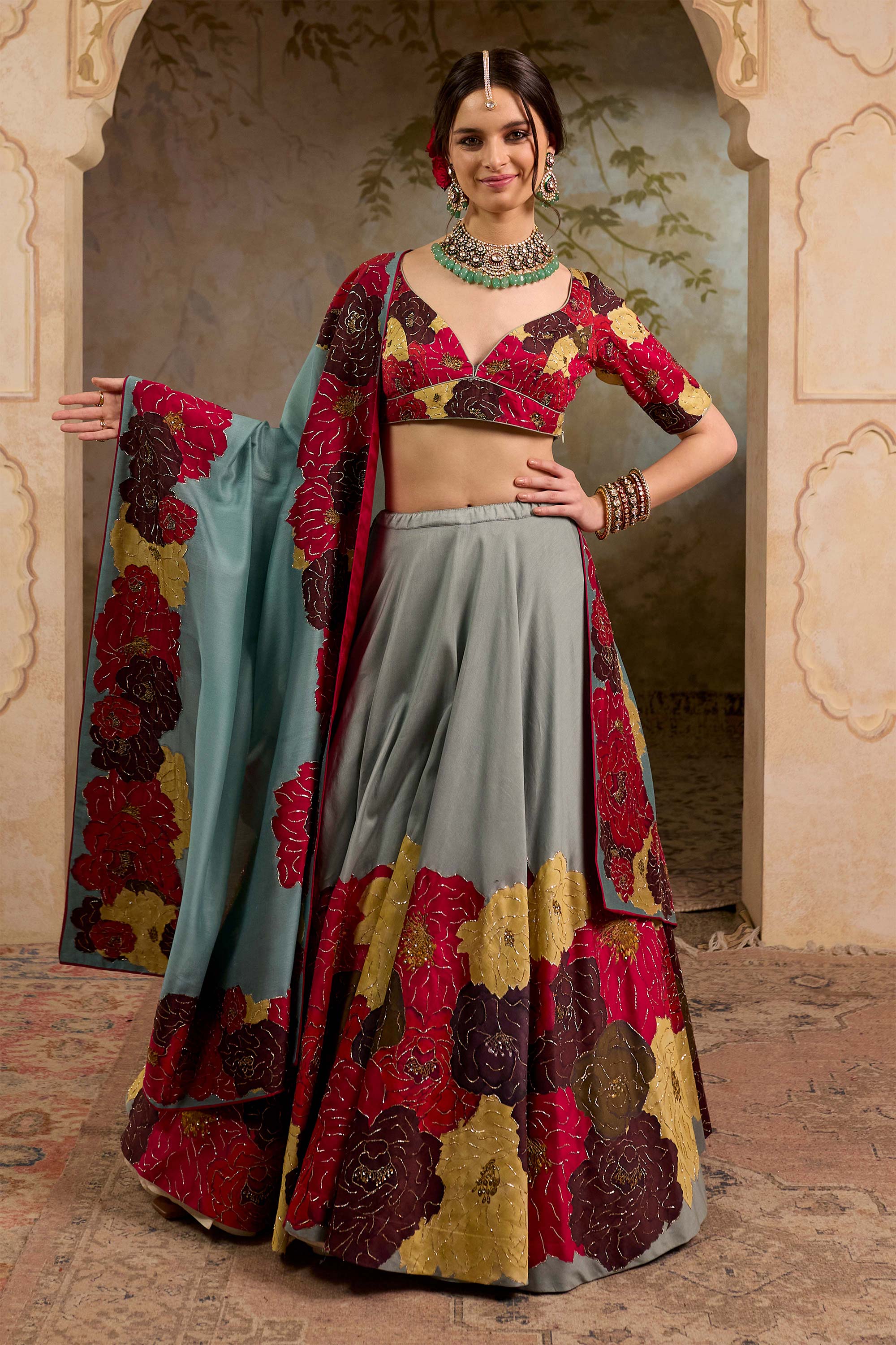 Fulora Print Lehenga Set