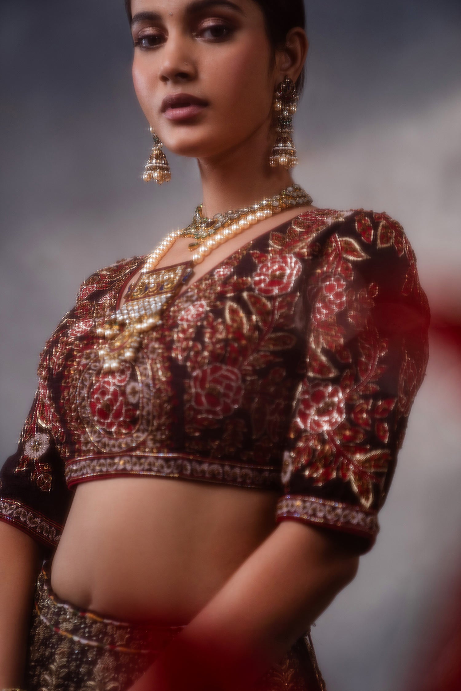 Nadisa Brown Lehenga Blouse